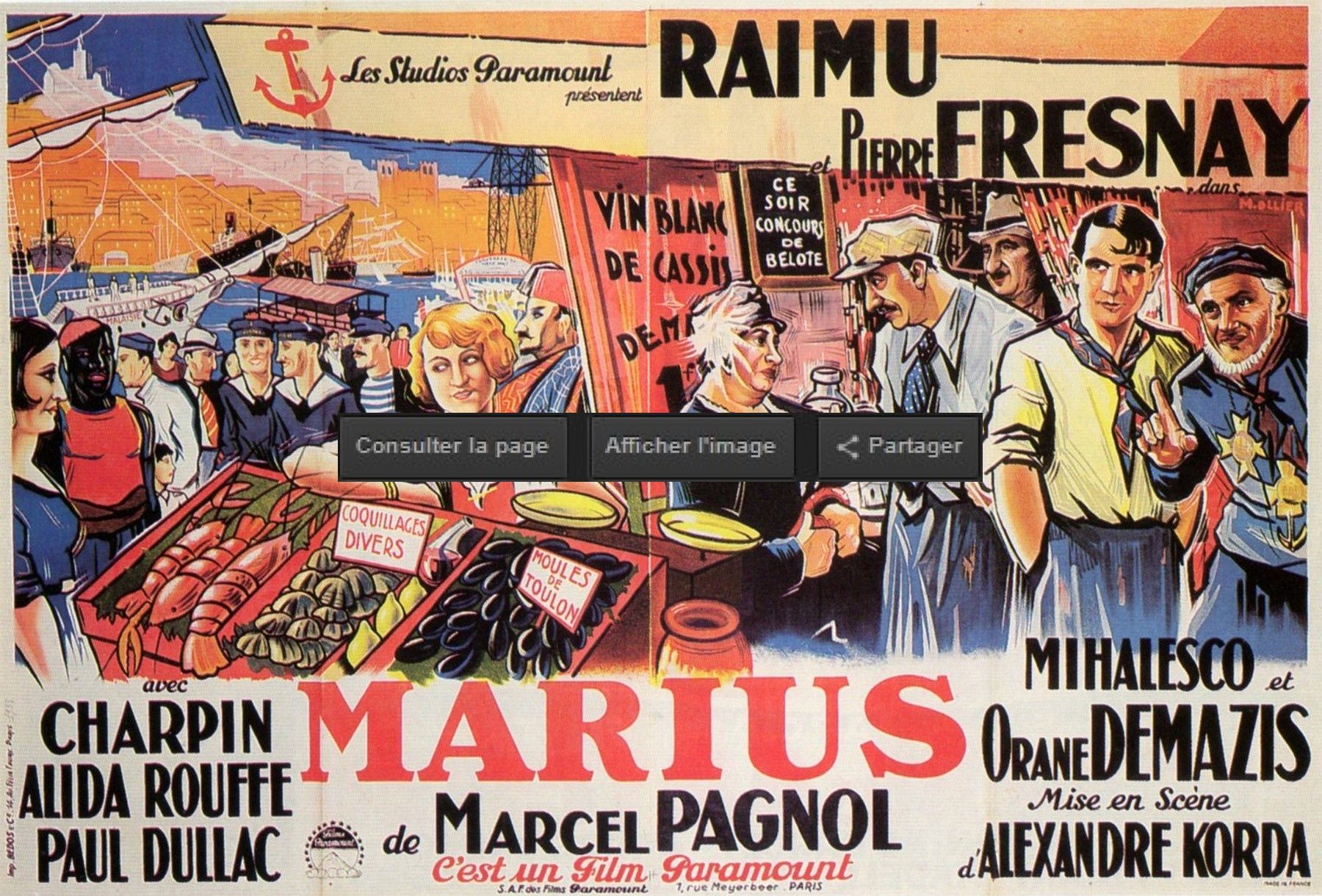 Affiches, posters et images de Marius (1931) - SensCritique