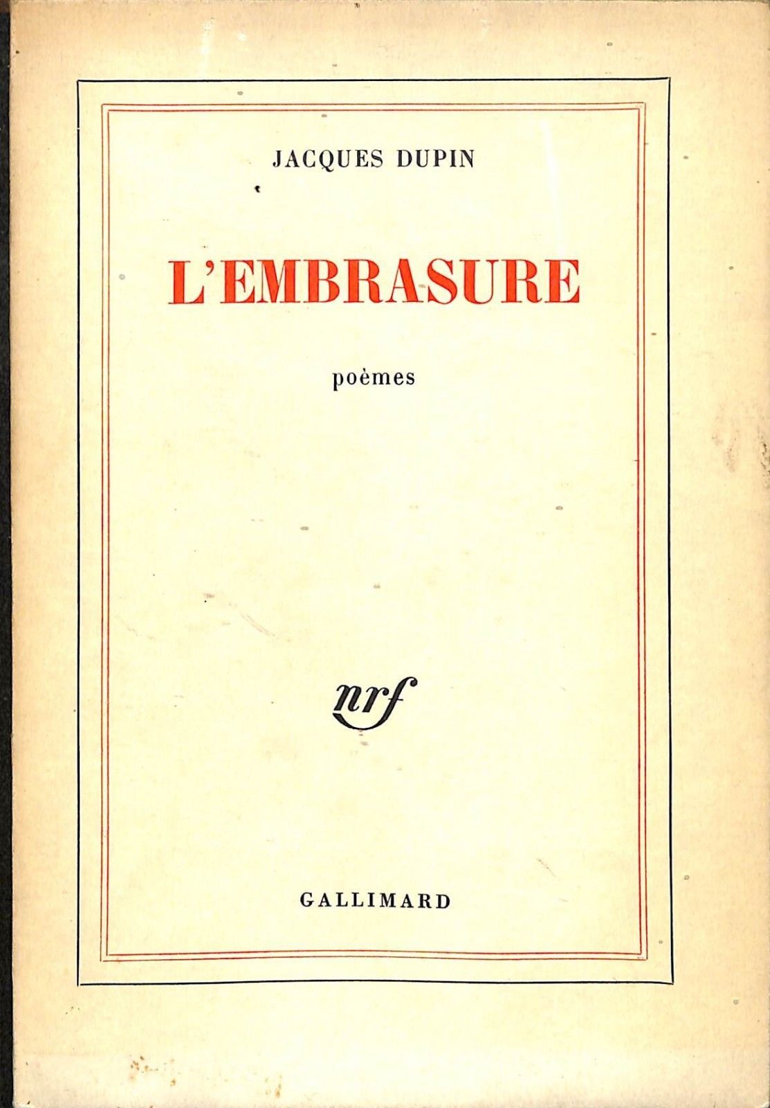 L'Embrasure - Jacques Dupin - SensCritique